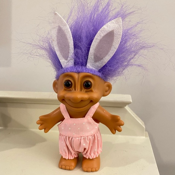 Vintage | Toys | Vintage 9s Russ Easter Bunny Troll Doll Purple Hair ...